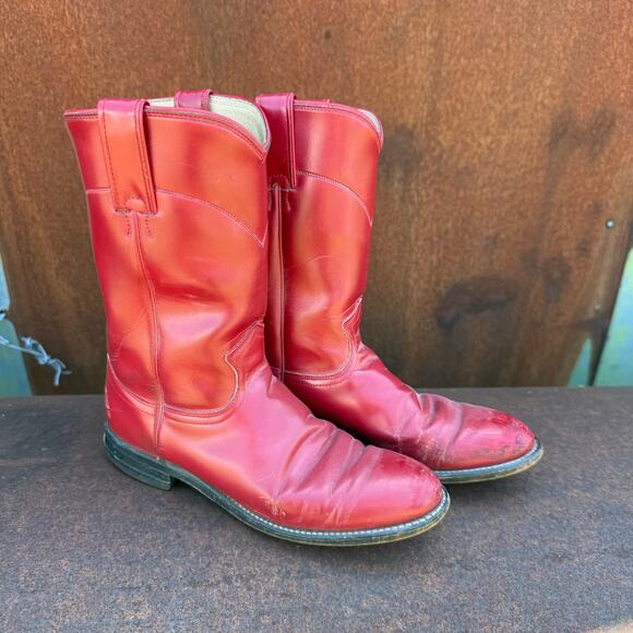 Justin Boots | Shoes | Vintage 8s 90s Justin Boots Red Roper Pull On ...